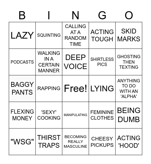 THINGS THAT MEN DO.. Bingo Card