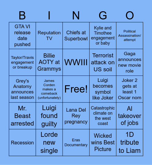 2025 Bingo Card