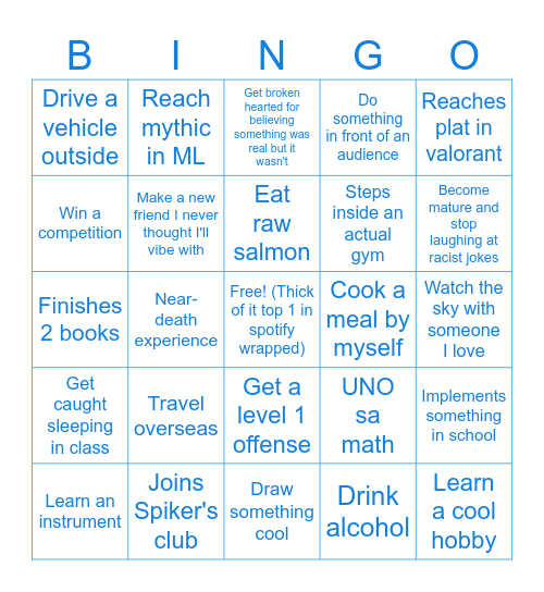 Mark's 2025 BINGO Card Bingo Card