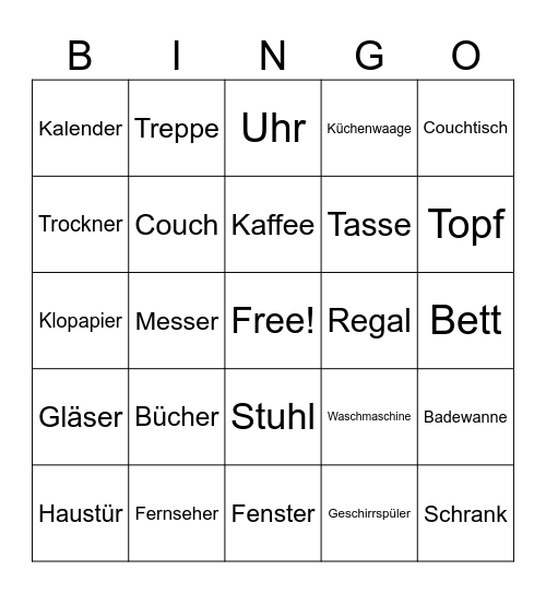 Haus Bingo Card