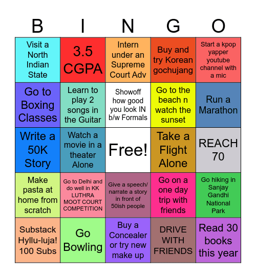 2025 Bingo Card