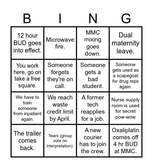 CC Bingo 2025 Bingo Card