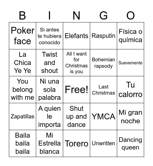 FIN DE AÑO Bingo Card