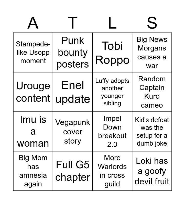 2025 Whip OP Wishlist Bingo Card