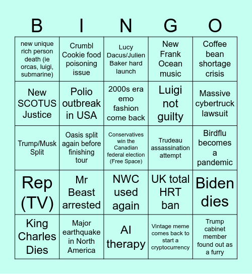 2025 Bingo Card