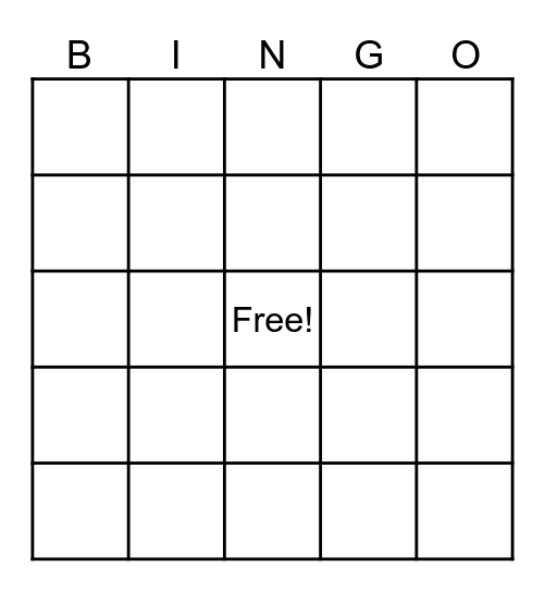 2025 Bingo Card