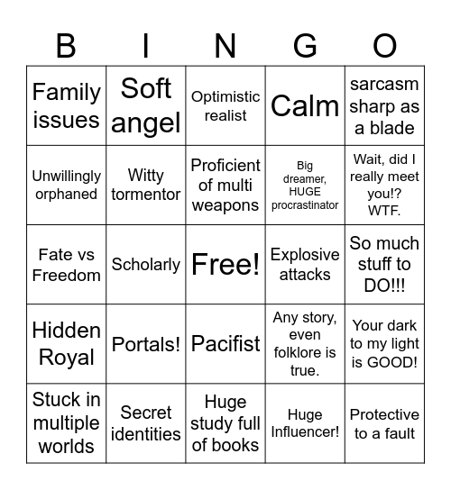 Bingo tumblr MC Bingo Card