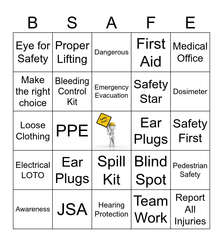 Safety Buck Bingo Card