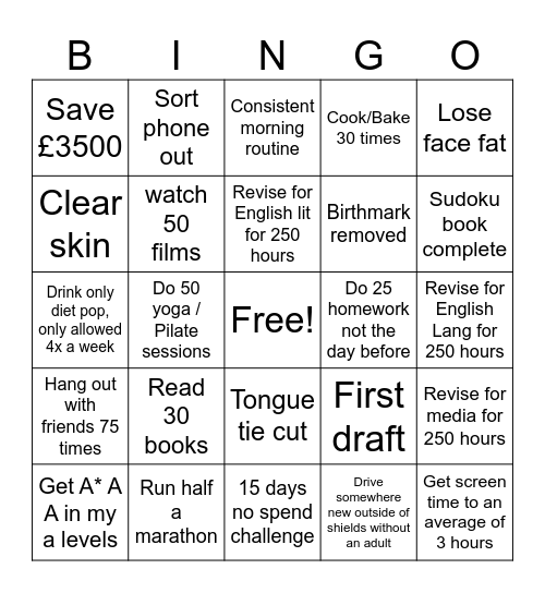2025 Bingo Card