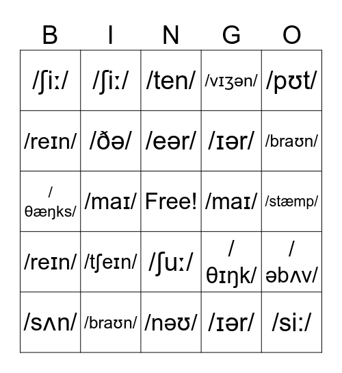 BINGO Set 3 Bingo Card