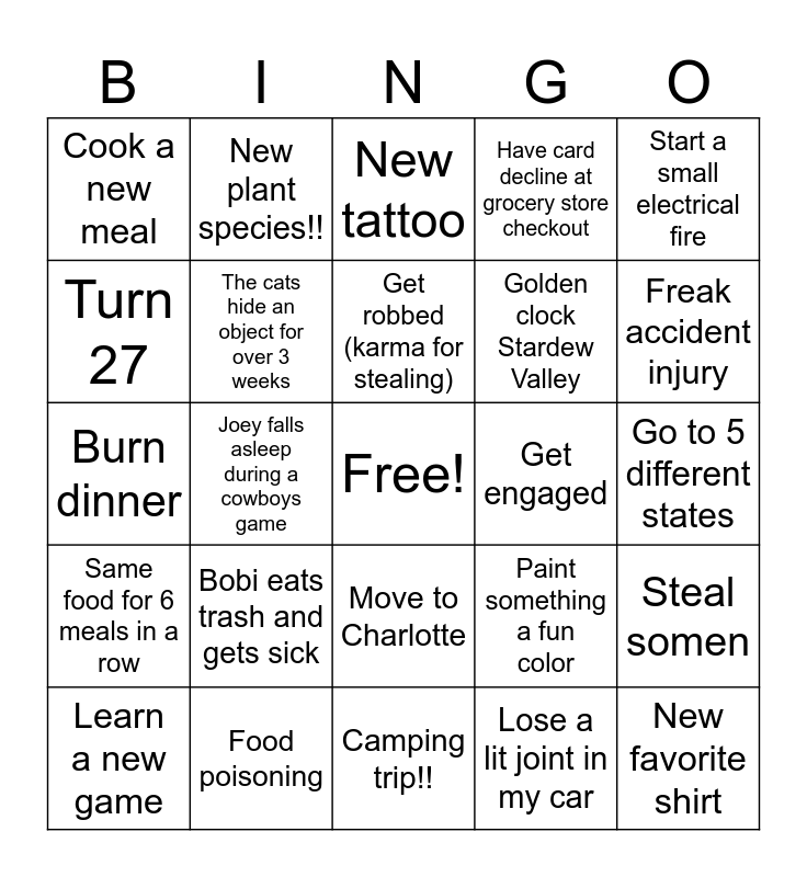 2025 BINGO CARD Bingo Card