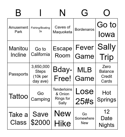 2025 Bingo Card