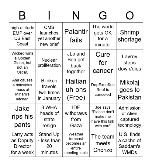 CMS 2025 BINGO Card