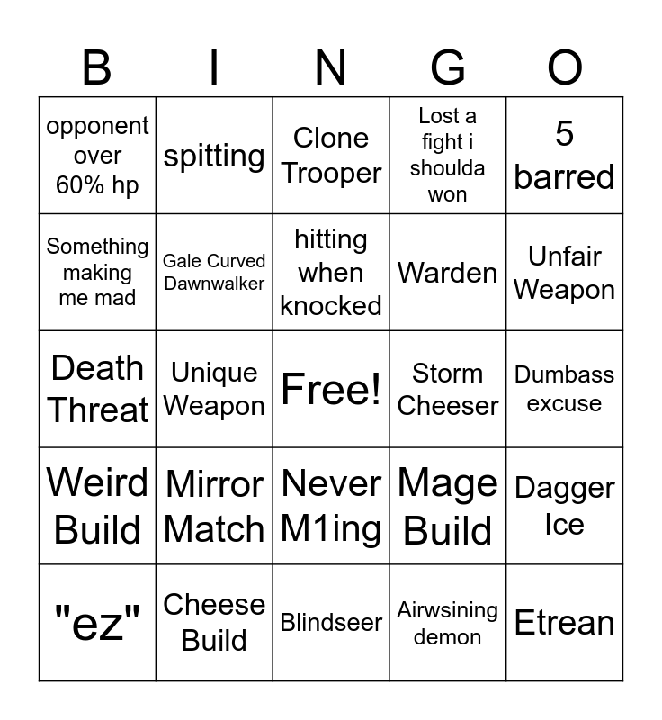 Deepwoken Chime Bingo Card