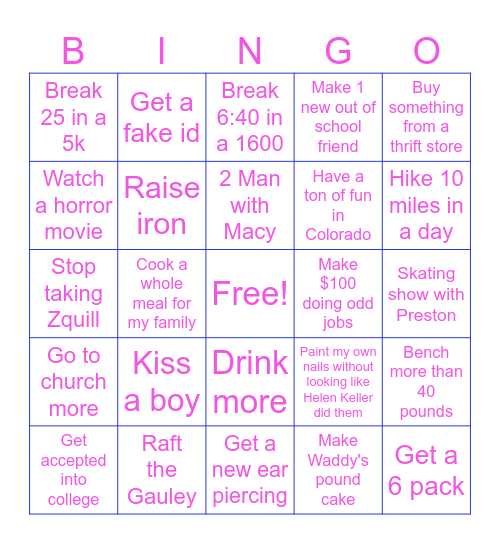 2025 Bingo Card