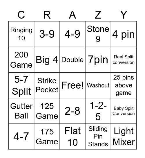 Crazy Leave Bingo Card