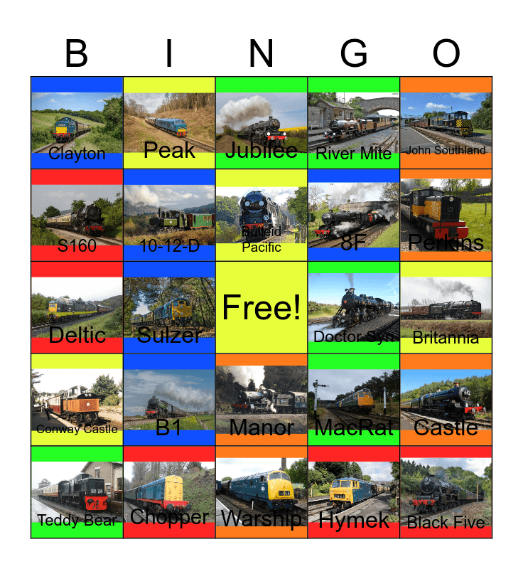 Rail 200 Bingo Card