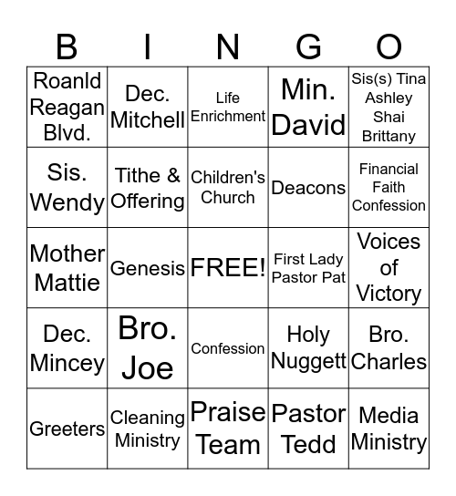 Getting to Know Grace For Living Ministries Bingo Card