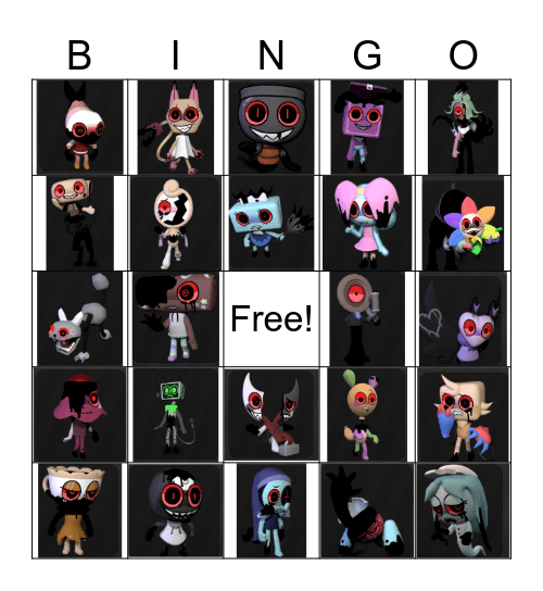 Dandy’s world twisteds bingo Card