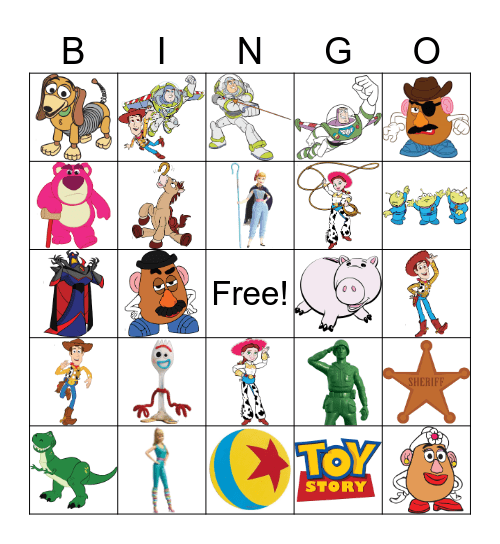 Toy Story Bingo Card