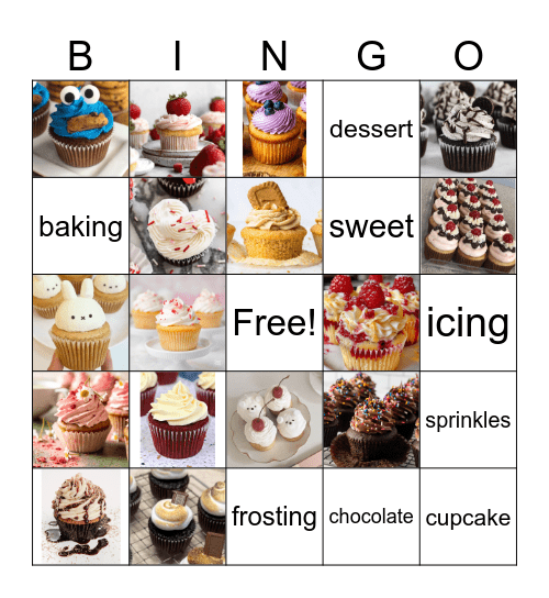 Cupcake Bingo Card