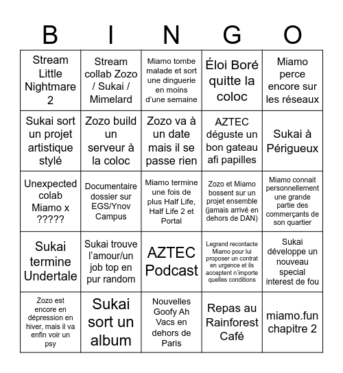AZTEC BINGO Card