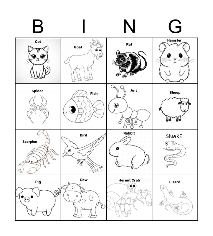 Pet Bingo! Bingo Card