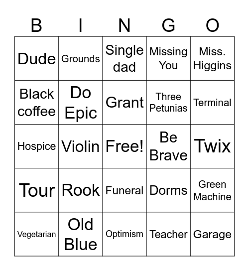 Bright Side Bingo Card