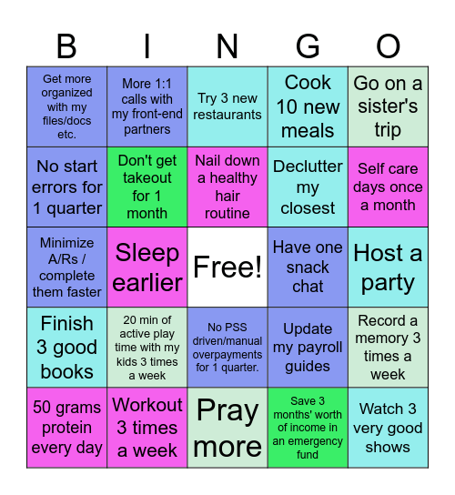 2025 Bingo Vision Board Bingo Card