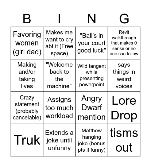 Untitled Bing Bingo Card