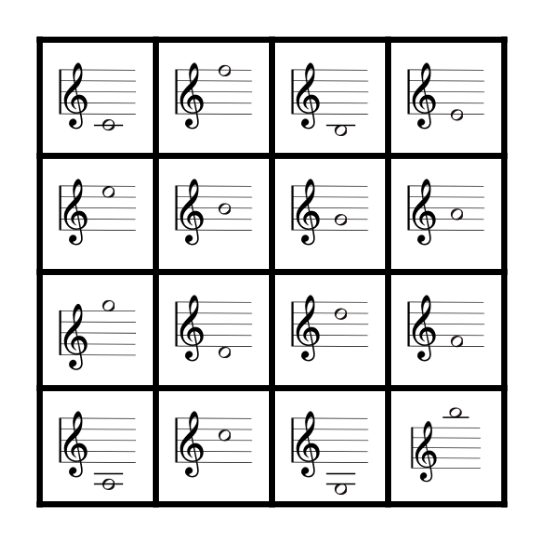 Note Name Bingo Card