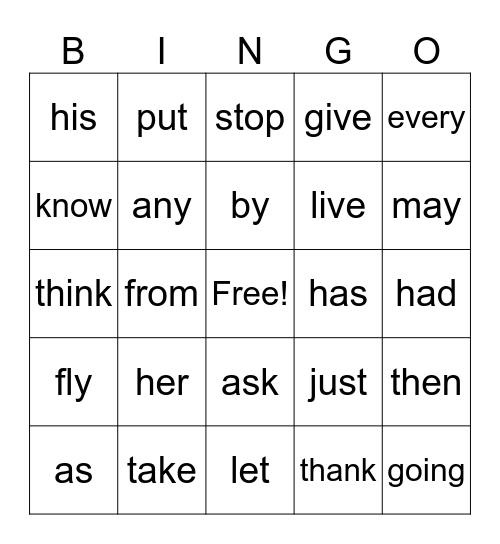 Green and Blue Group Bingo Card