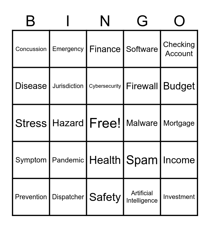 Safety & Security BINGO Card