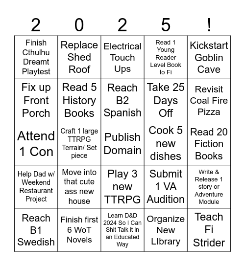 2025 Bingo Card