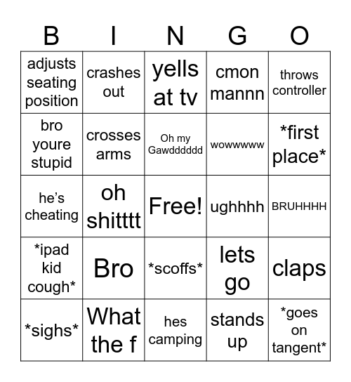 boyfriend bingo Card