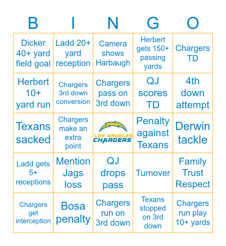 BOLT UP Bingo Card