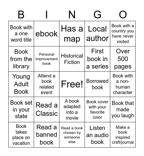 Book Bingo Card