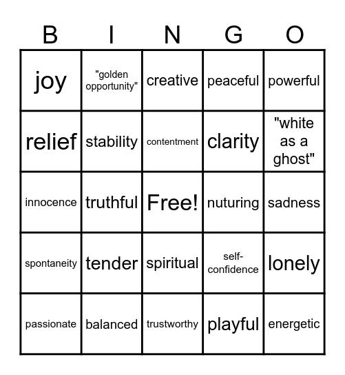 Rainbow Connection Bingo Card