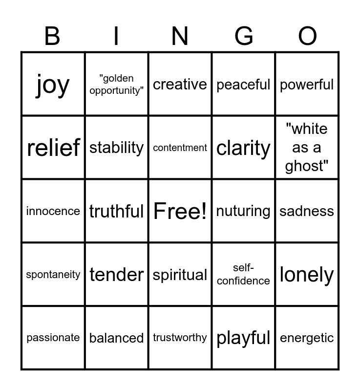 Rainbow Connection Bingo Card