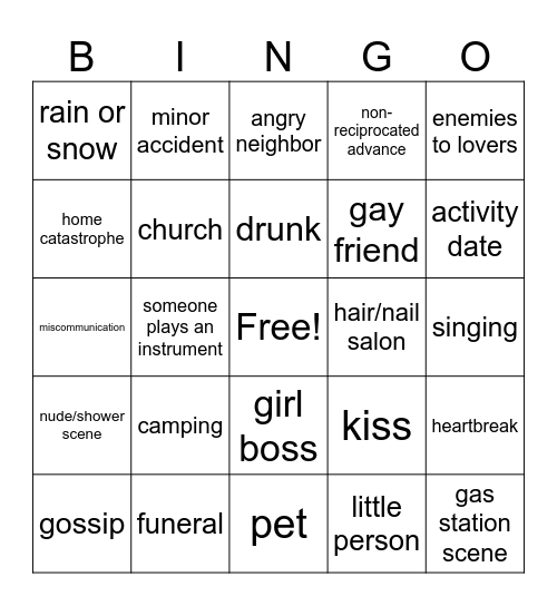 Your Place or Mine Bingo Card