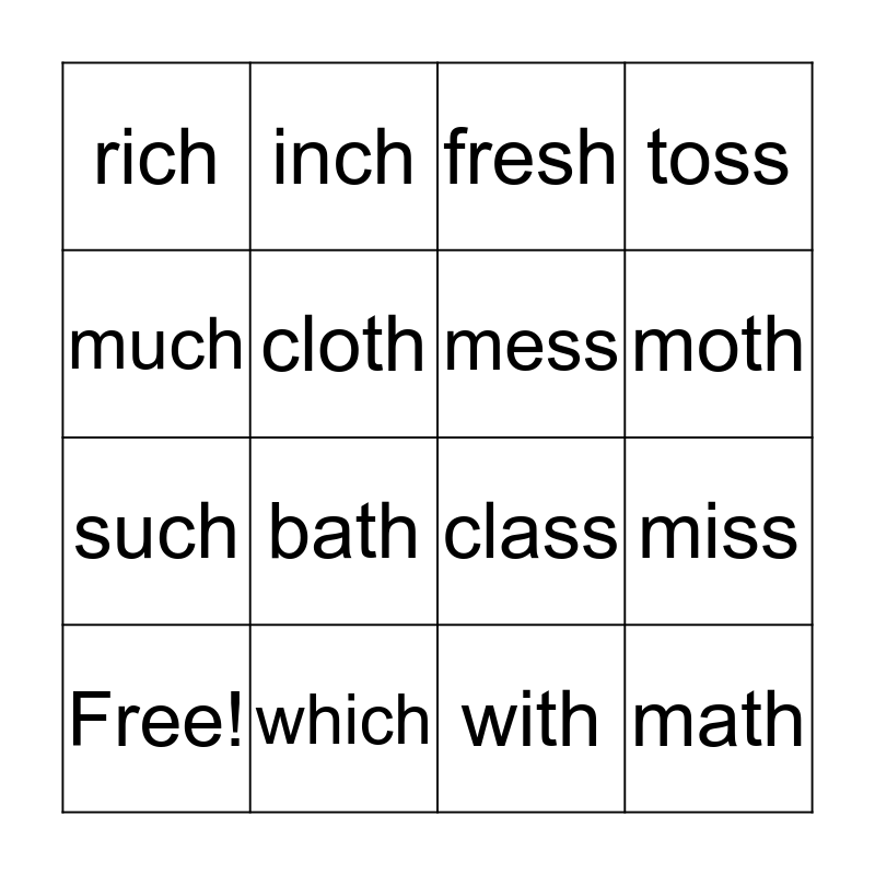Sort 43 Bingo Card