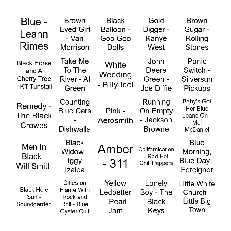 Rainbow Round Bingo Card