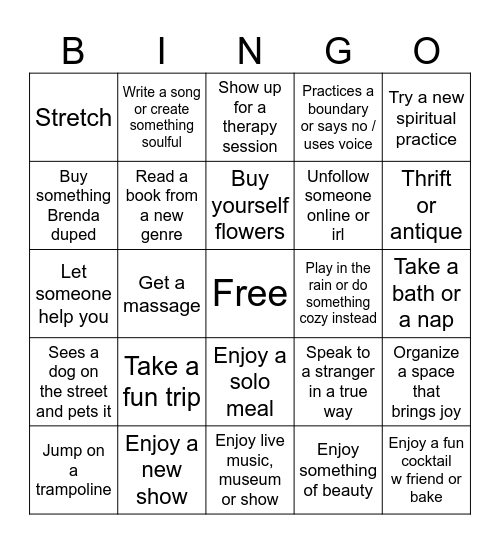 Tulip Town Whimsical Bingo Card