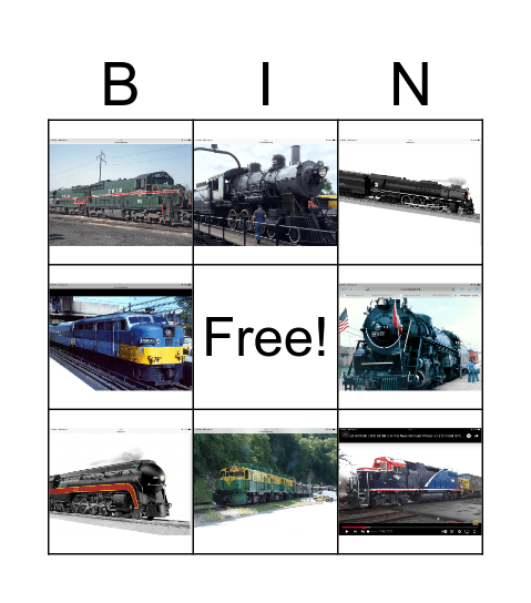 Trains Bingo Card