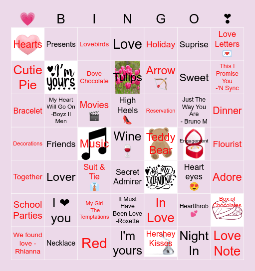 Valentine BINGO Card