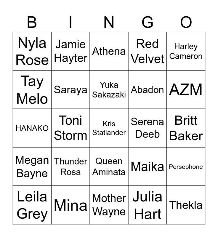 Gauntlet Bingo Card