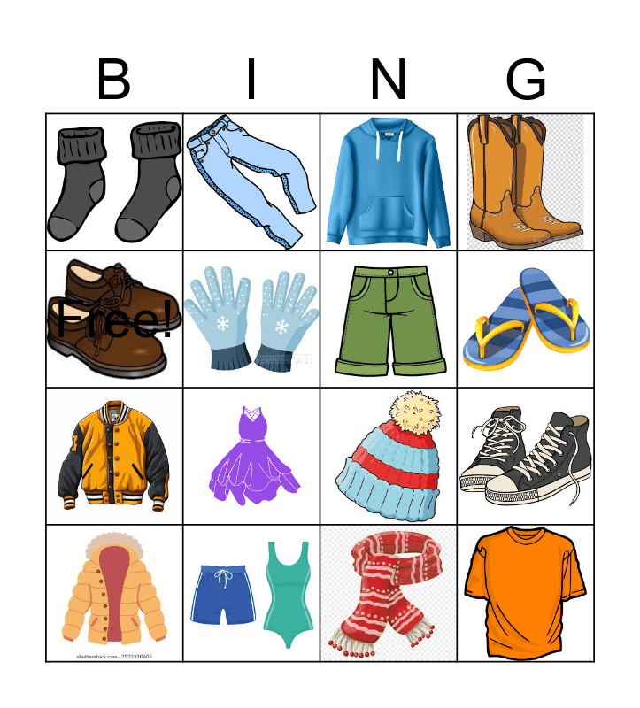 La Ropa Bingo Card