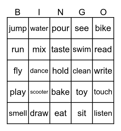 Reading Unit 1~6 Bingo Card
