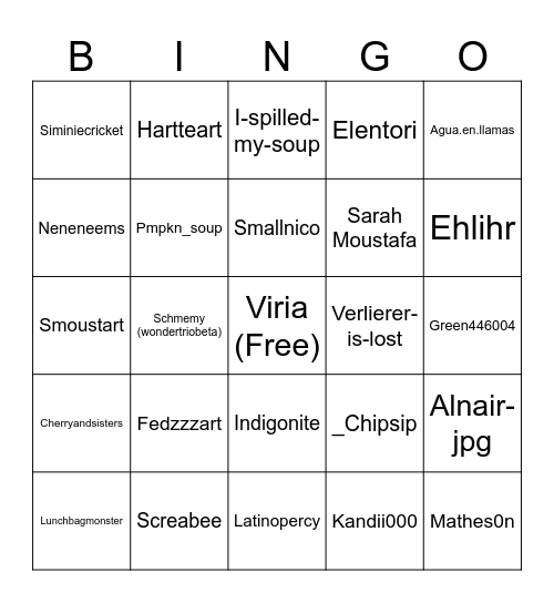 PJO Art Repost Bingo Card