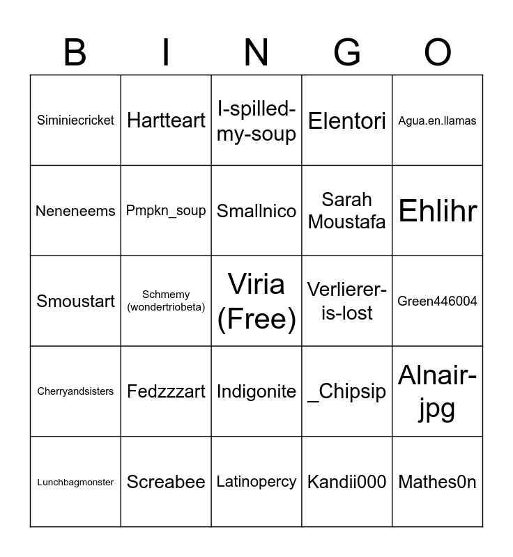 PJO Art Repost Bingo Card
